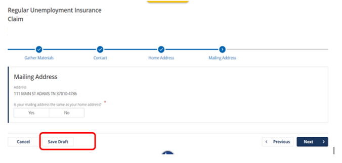 Where can I find the Save as Draft option on my Unemployment Claimant e ...